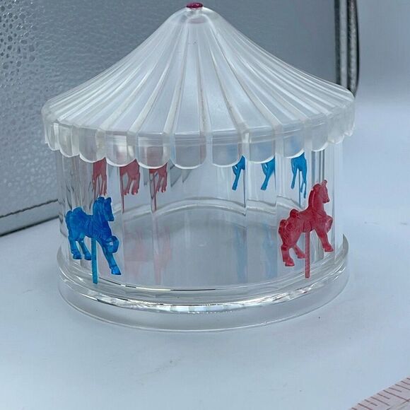 Vintage | Storage & Organization | Vintagehard Plastic Carousel Trinket ...
